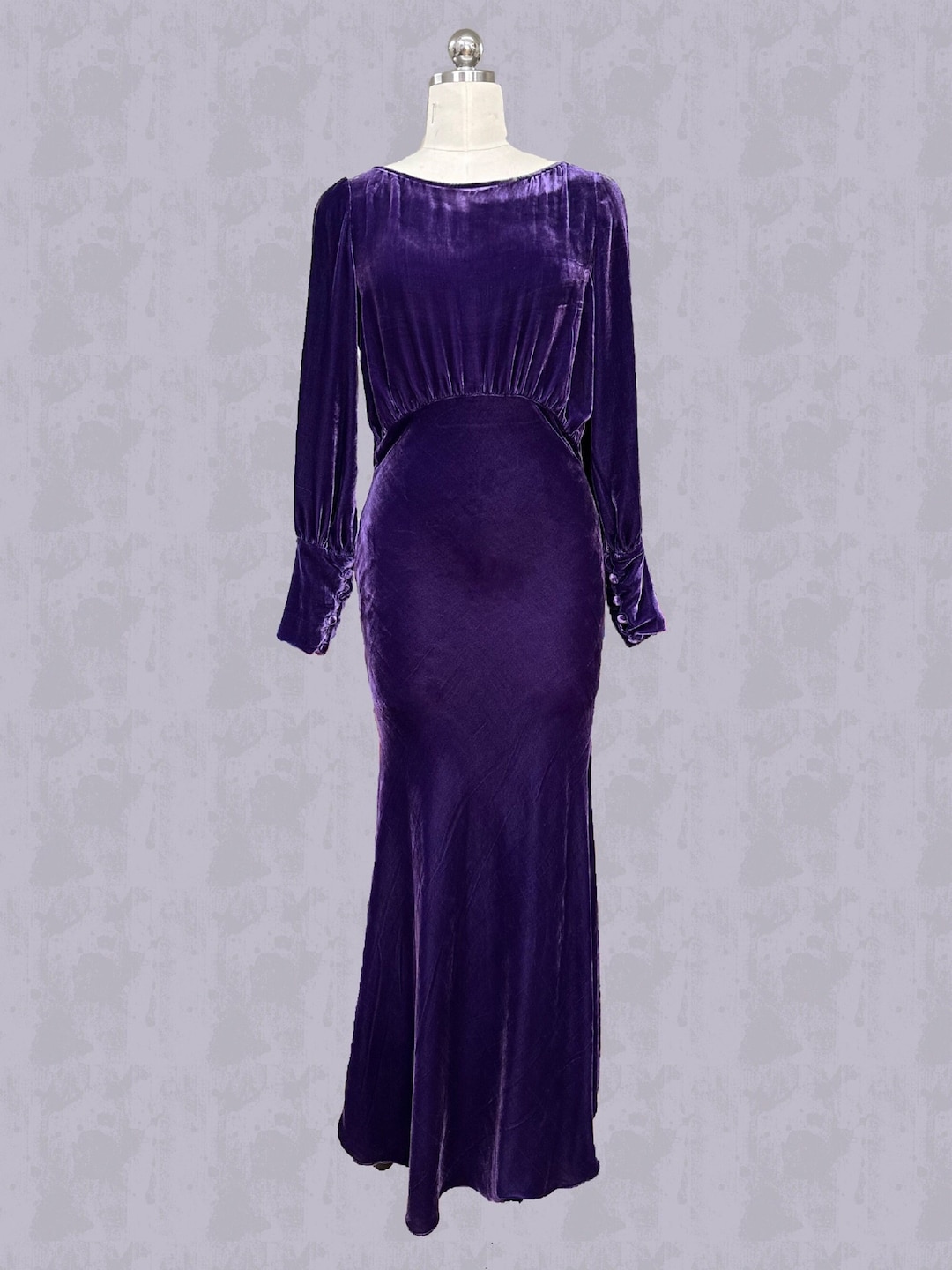 Silk Velvet Dress , Luxurious Silk Velvet Dress With Sleeves, Gift for ...