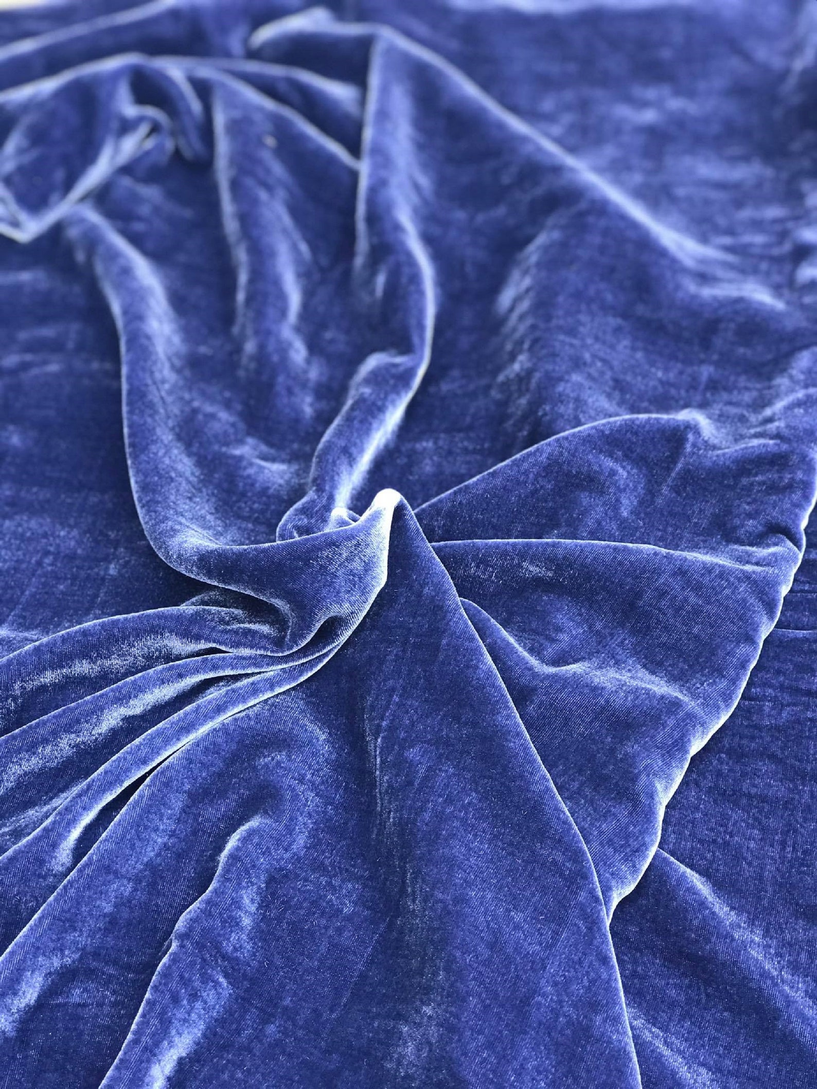 Midnight Blue Silk Velvet Fabric by the Yard - Etsy