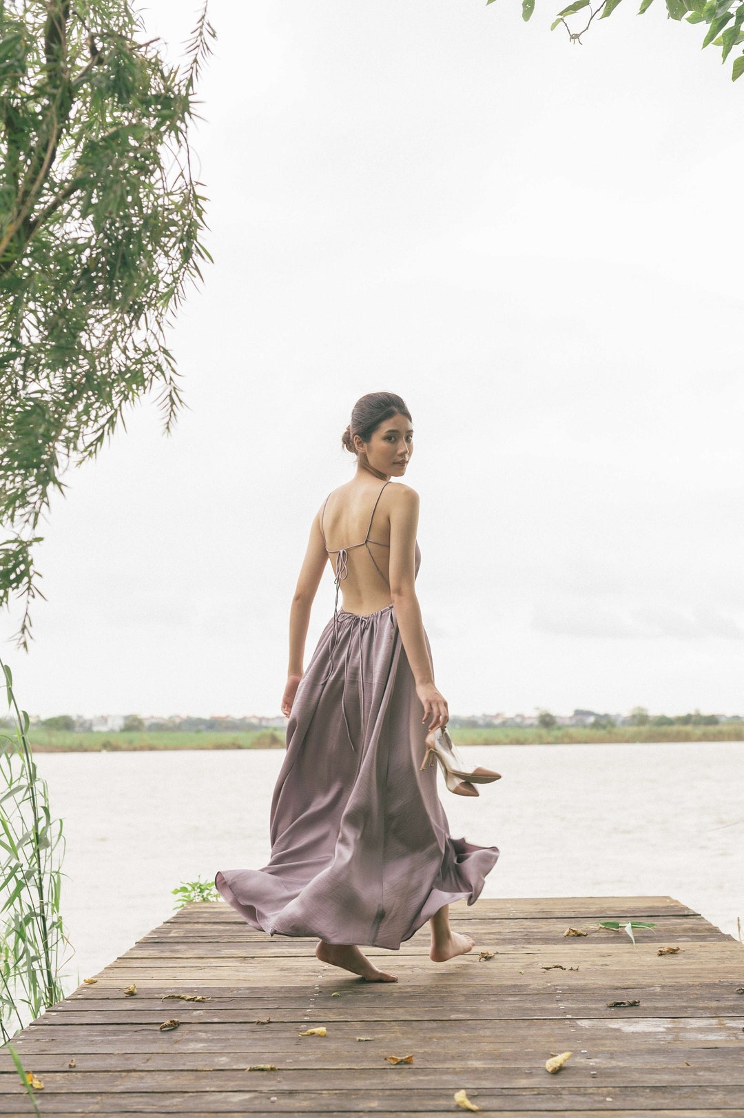 Silk Slip Dress Low Back - Open Back Silk Dress - Long Silk Slip ...