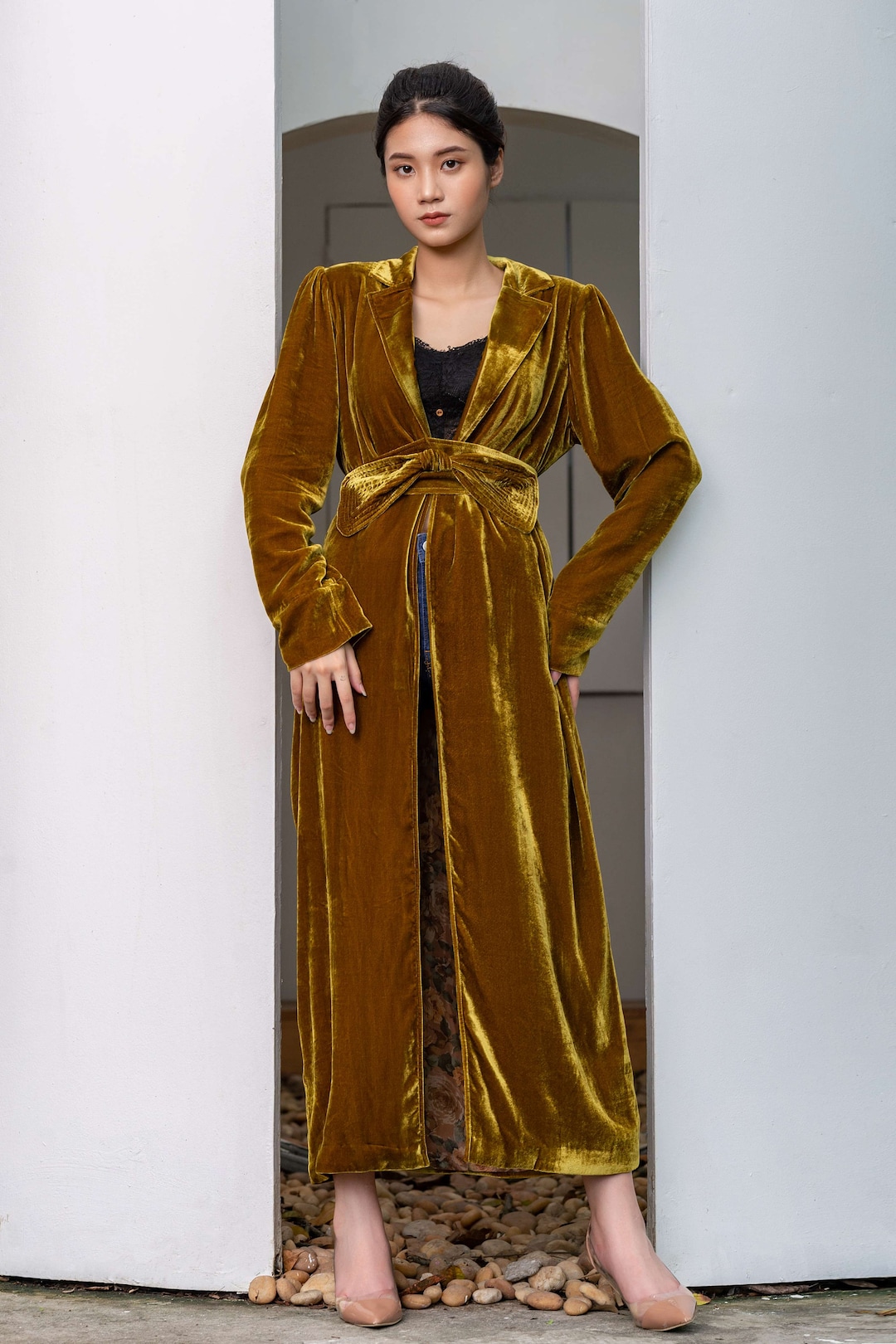 Long Silk Velvet Duster – Long Cardigan Jacket – Velvet Duster Coat ...