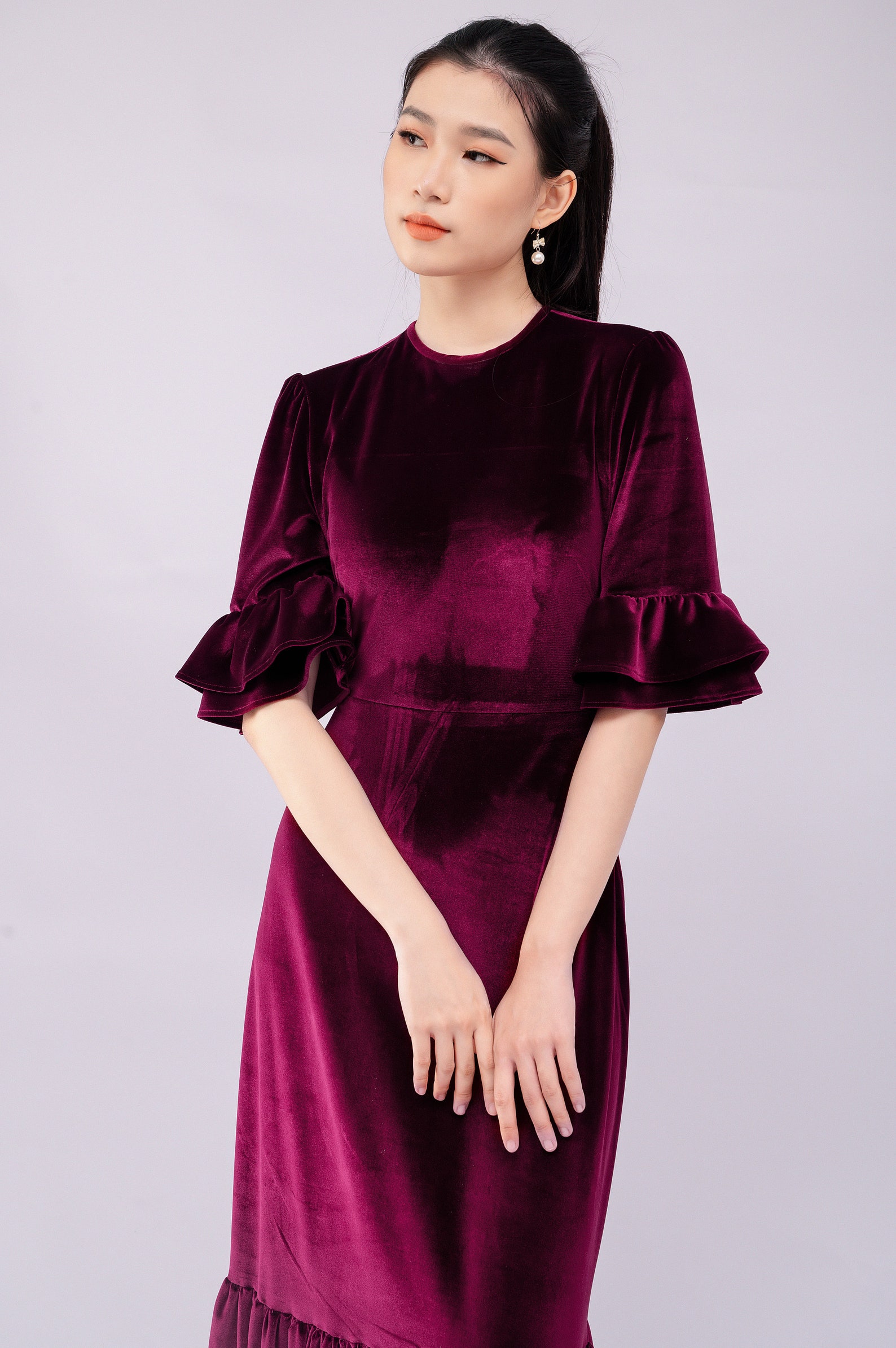 Ready to Ship - Velvet Dress, Women Pink Purple Velvet Dress - Etsy