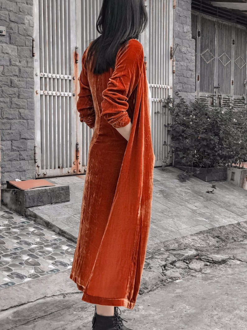 Long Silk Velvet Duster Long Cardigan Jacket Velvet Duster | Etsy