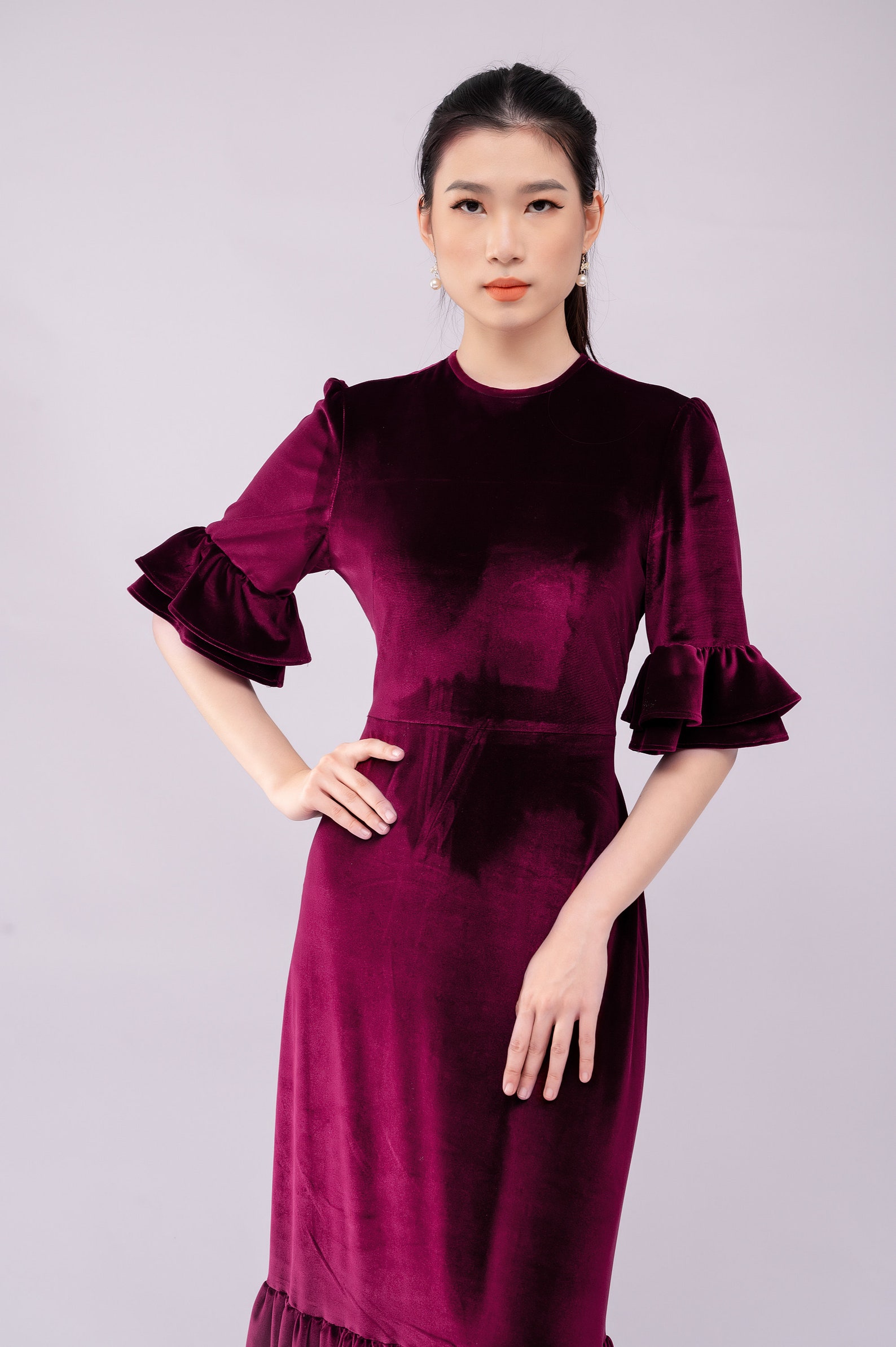 Ready to Ship - Velvet Dress, Women Pink Purple Velvet Dress - Etsy
