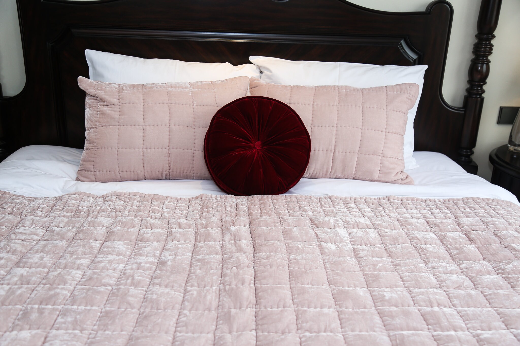 Deep Red Luxury Velvet Round Pillow Silk Velvet Round Pillow - Etsy