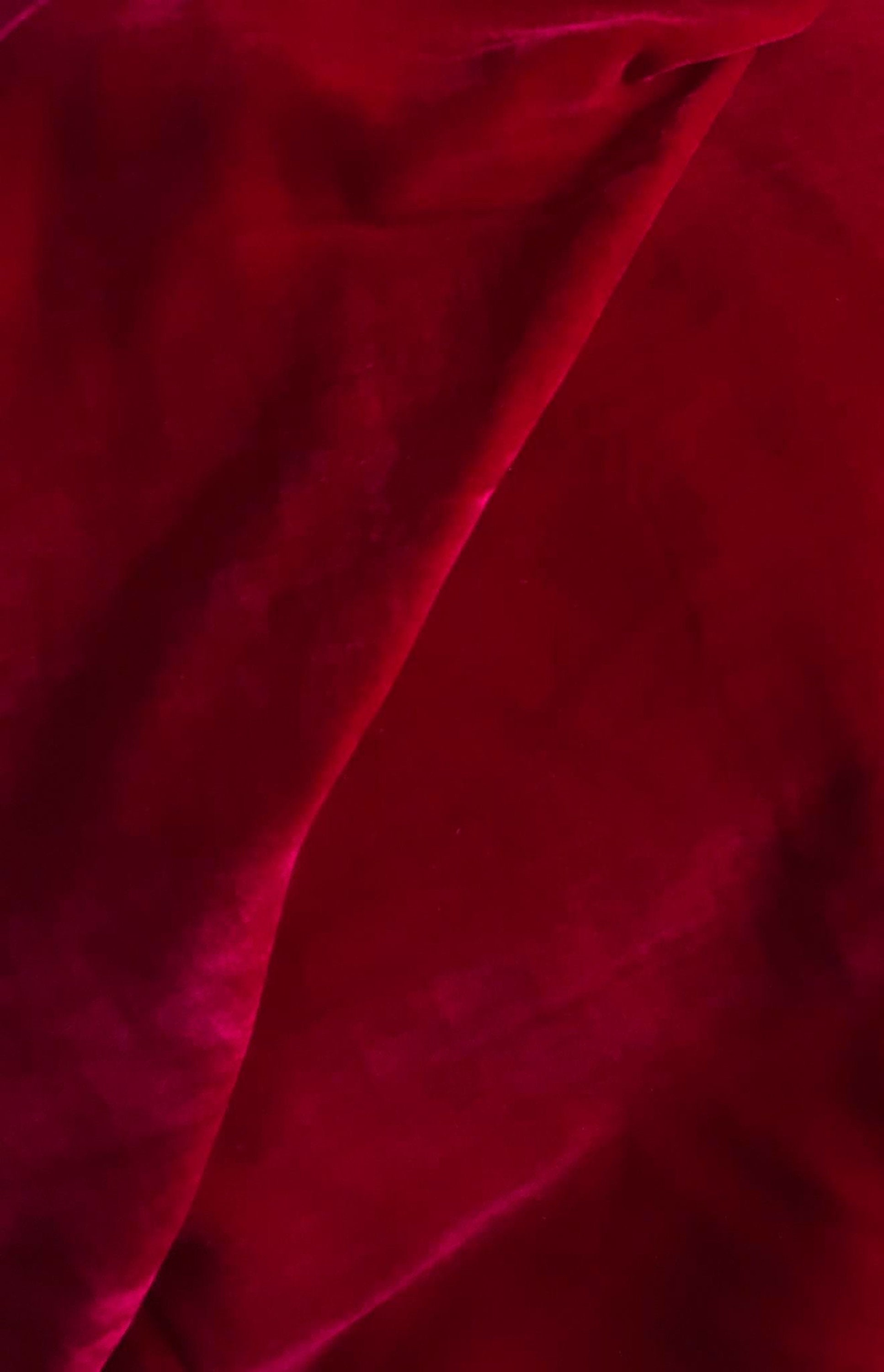 Deep Red Silk Velvet Fabric by the Yard - Etsy UK