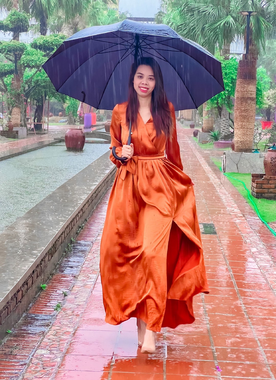 Long Silk Dress Maxi Dress Women Party Dress Elegant Silk Dress Long ...