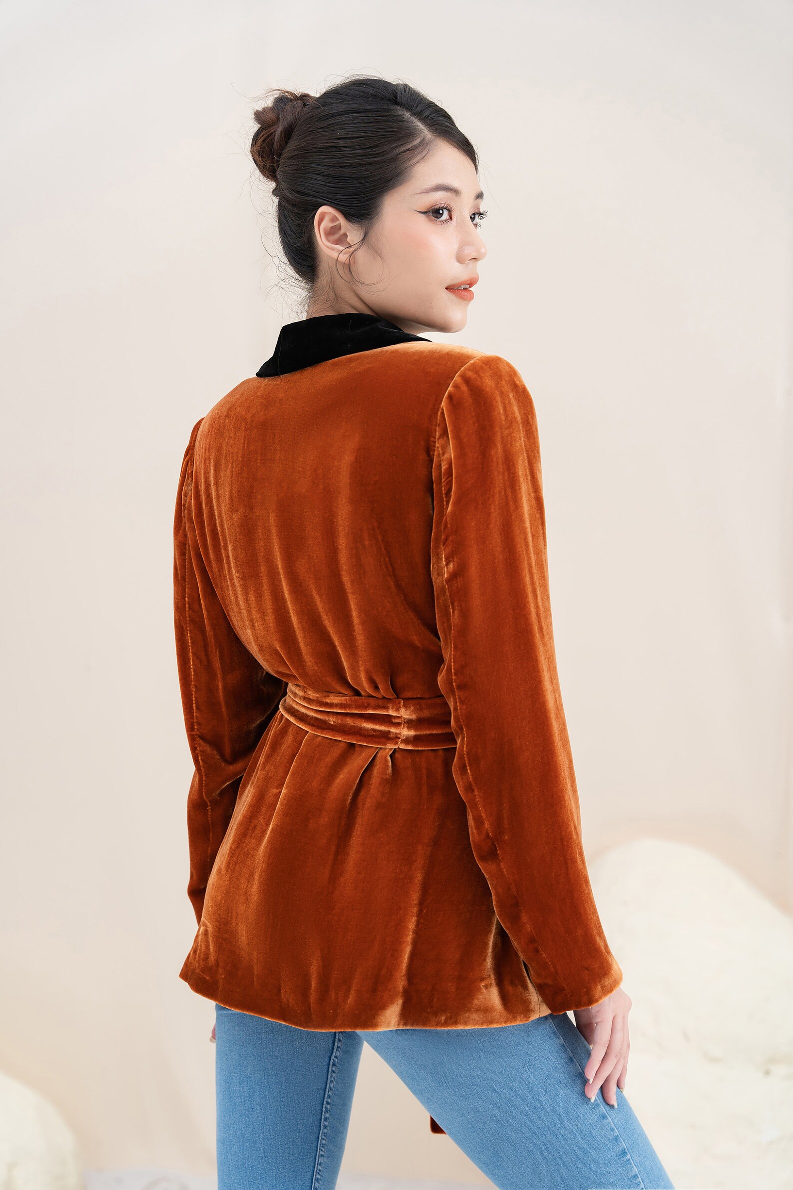 Mulberry Silk Velvet Cardigan, Pure Silk Velvet Cardigan Coat, Mulberry ...