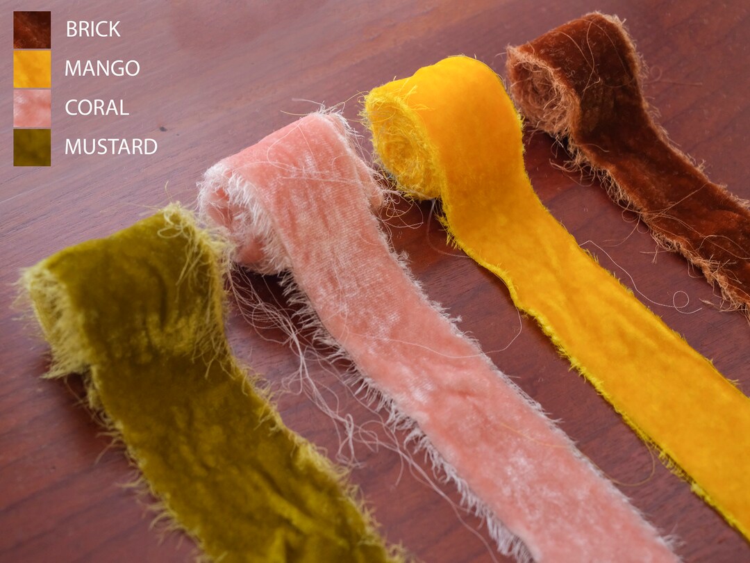 Silk Velvet Raw Edge Ribbon – 2usd per Yard – Handmade Velvet Ribbon ...