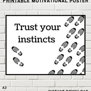 Black and White Motivational Poster to Print PDF, Inspirational Quote ...