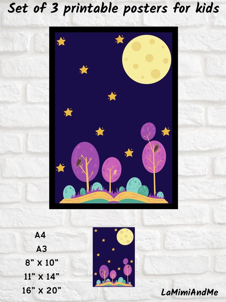 Set of 3 Printable Fantasy World Poster for Kids PDF, Fantasy World ...