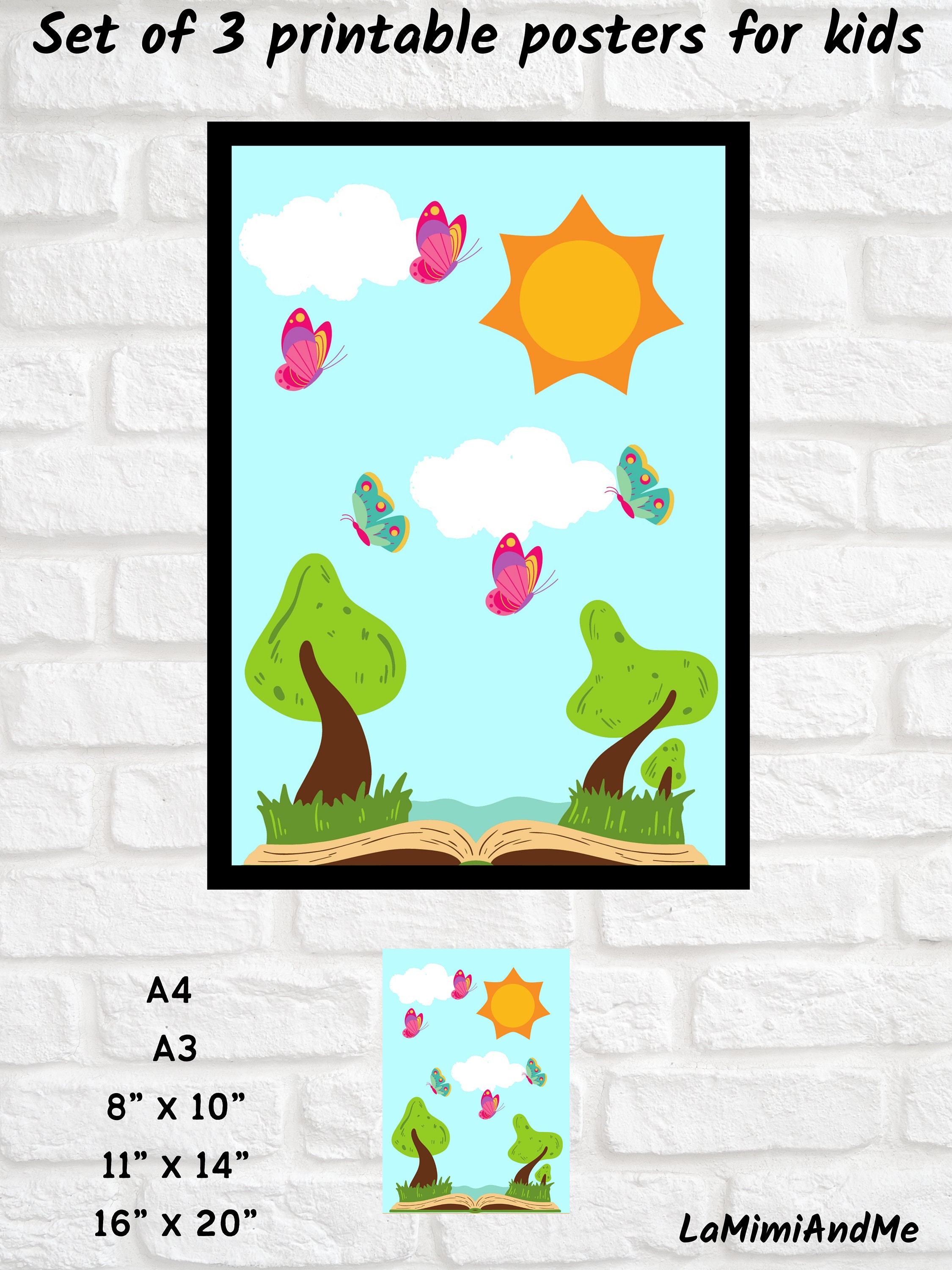 Set of 3 Printable Fantasy World Poster for Kids PDF, Fantasy World ...