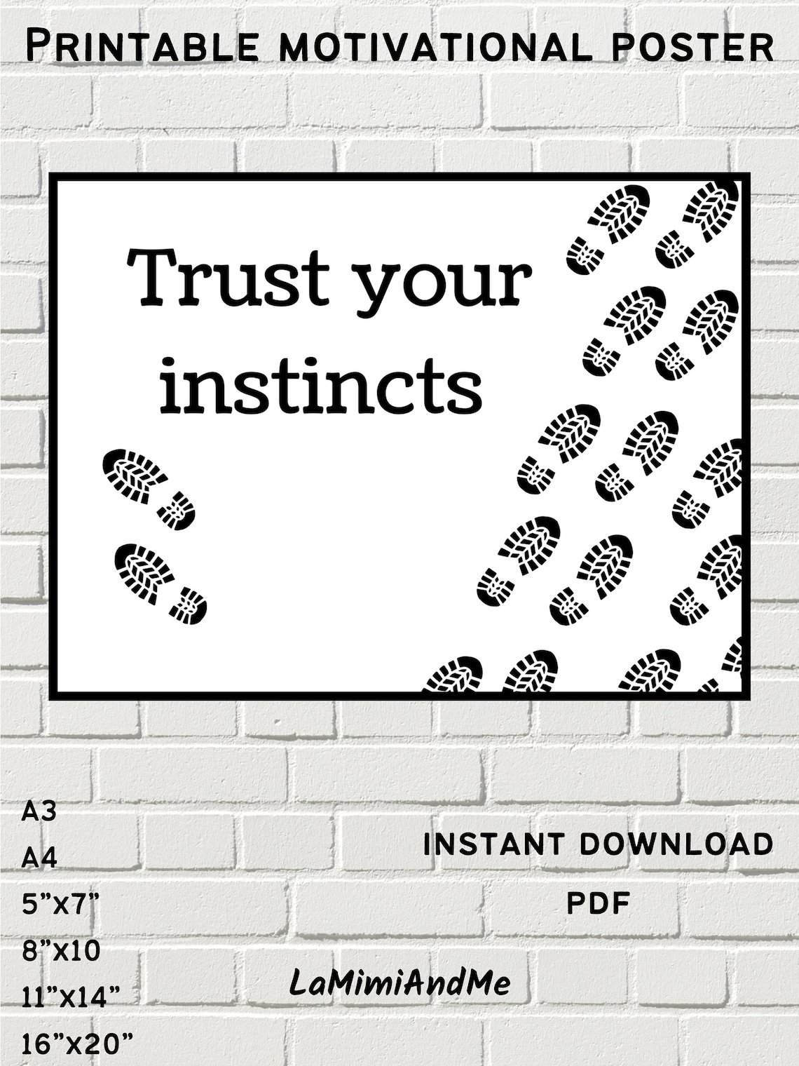 Black and White Motivational Poster to Print PDF, Inspirational Quote ...