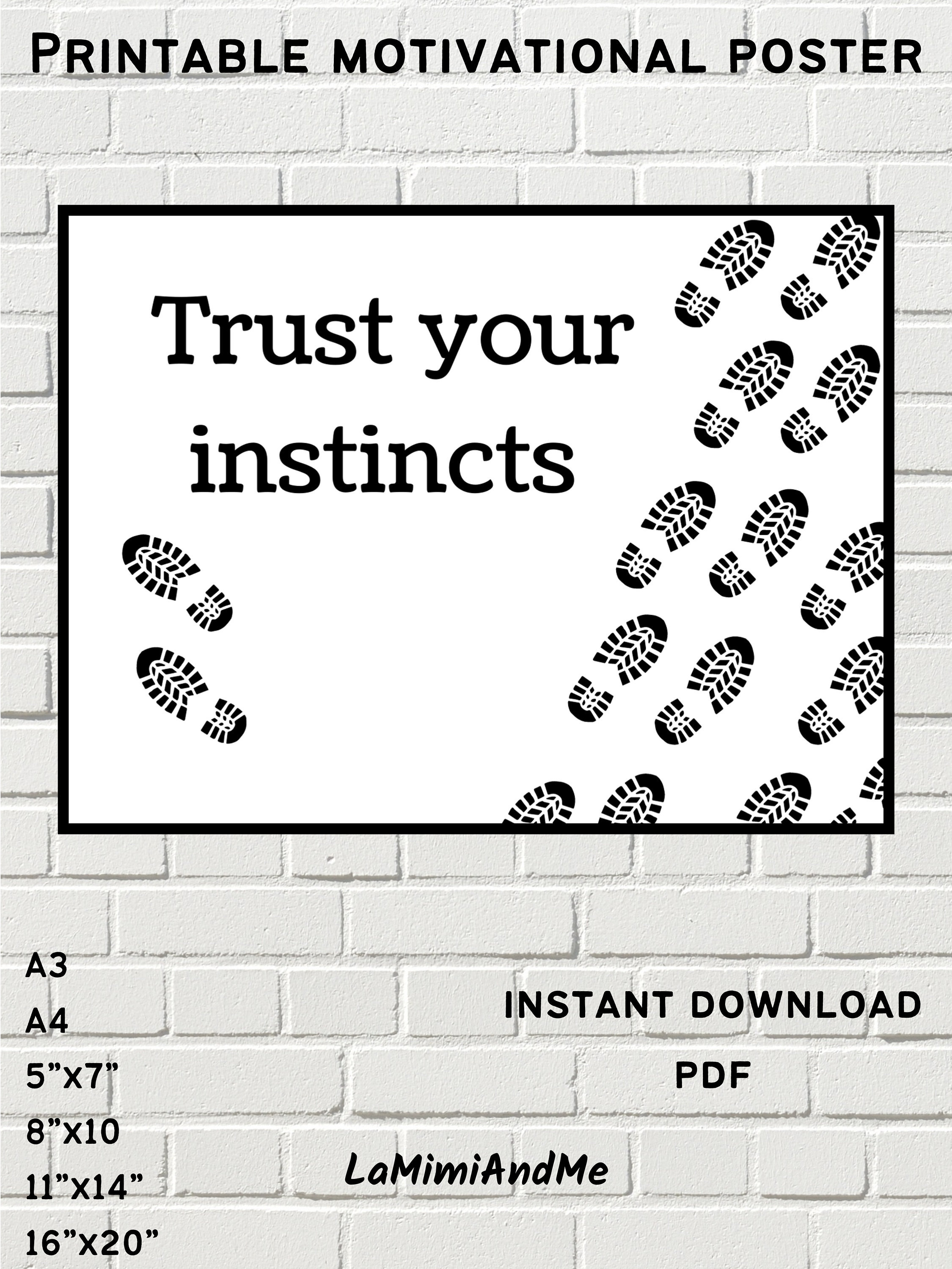 Black and White Motivational Poster to Print PDF, Inspirational Quote ...