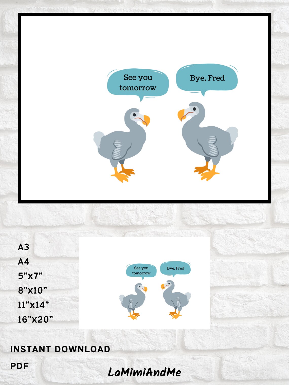 Funny Printable Dodo Poster PDF, Humorous Poster to Print, Witty ...
