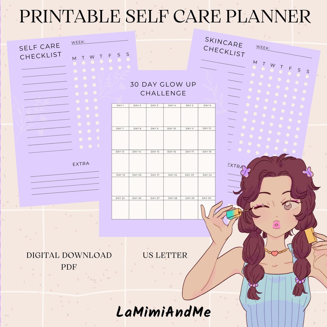 Printable Self Care Planner Pdf, Skincare Planner Pdf, 30 Day Challenge ...