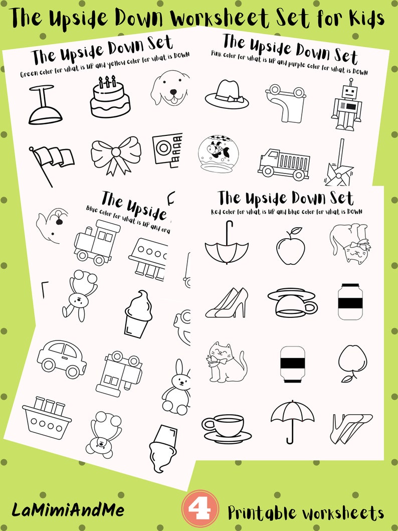 4 Printable Worksheets for Kids PDF Instant Download, Educational ...