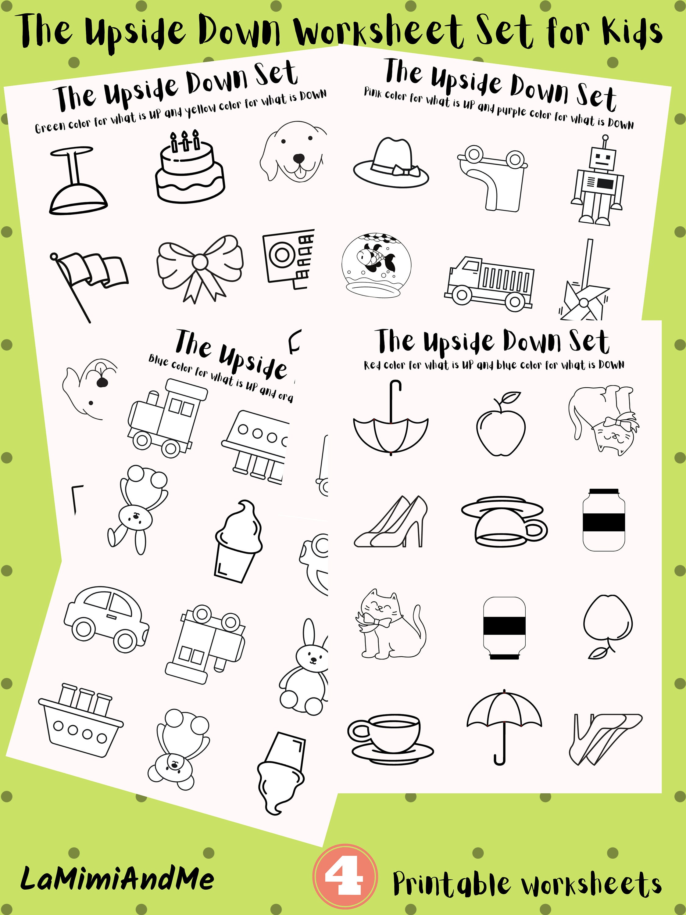 4 Printable Worksheets for Kids PDF Instant Download, Educational ...