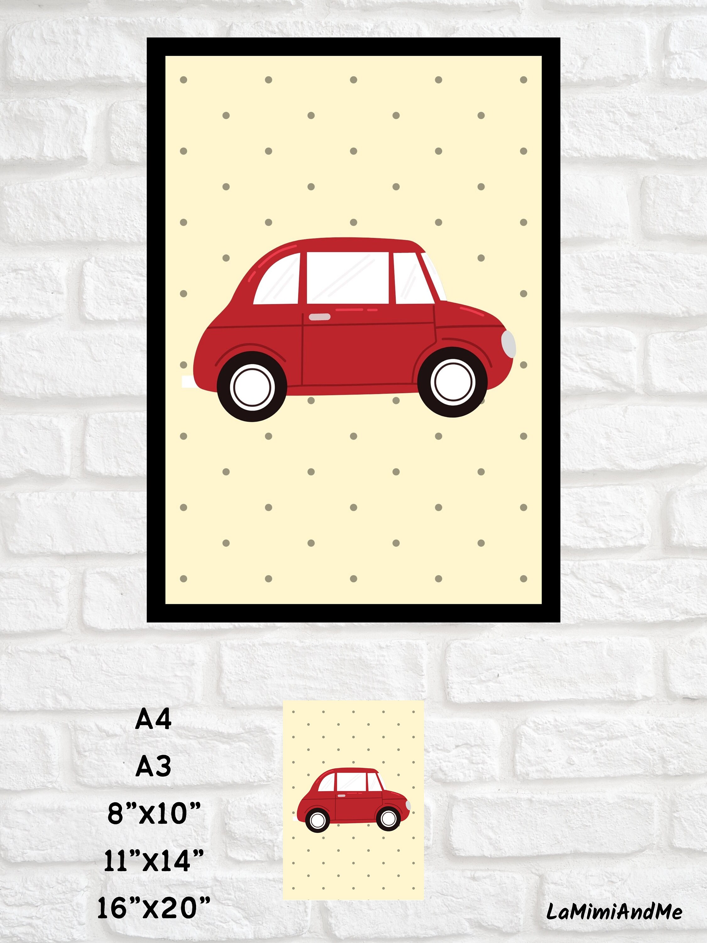 Set of Three Printable Posters for Kids, Bike Posters for Kids, Car ...
