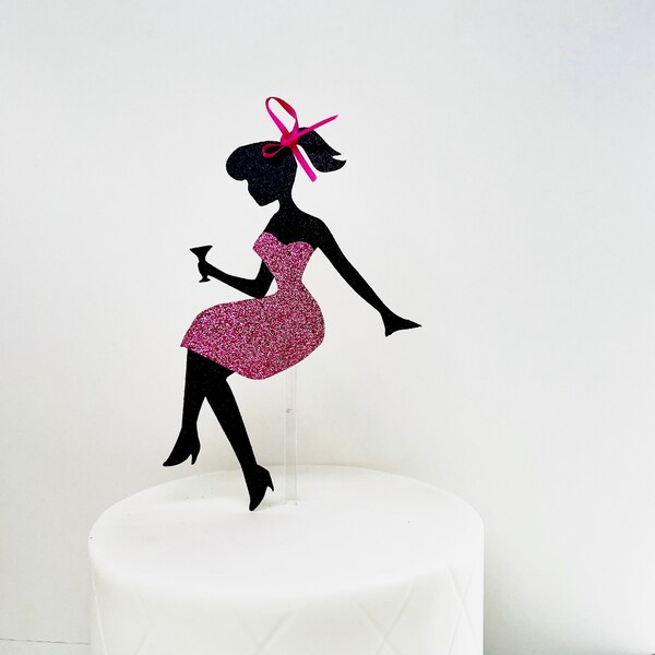 Sitting Lady Silhouette Cake Topper - Etsy UK