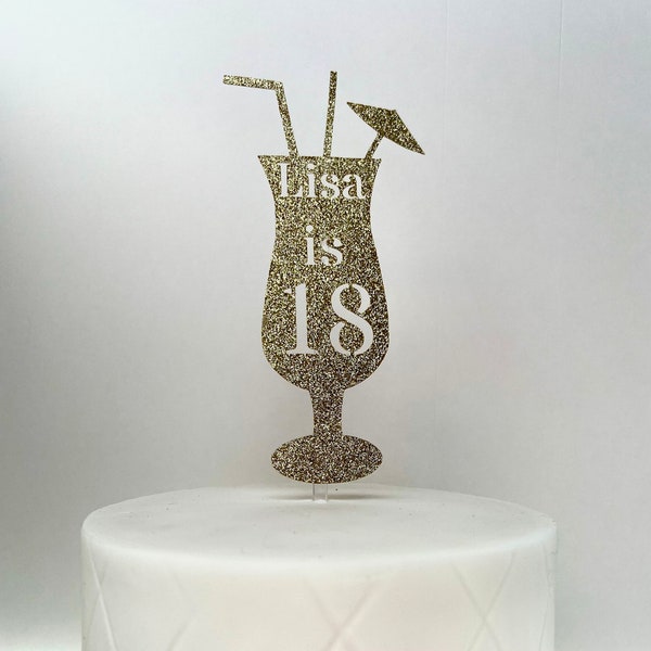 Cocktail Cake Topper - Etsy UK