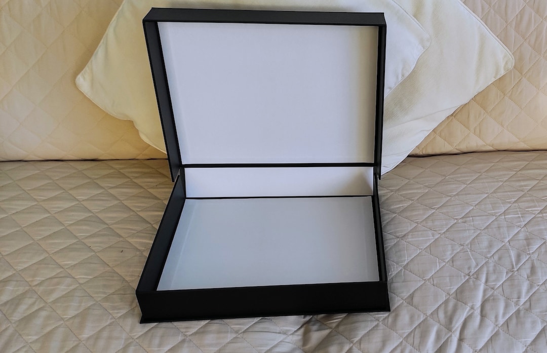 Handmade Black Buckram Clamshell Portfolio Box - Photographic Archival ...