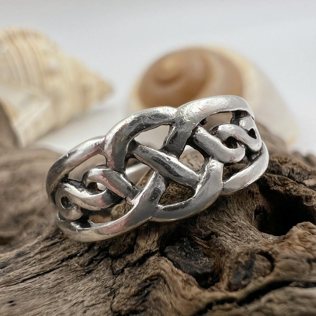 1980s Simple Silver Celtic Endless Knot Ring Size N.5 [USA 6.75] Solid ...