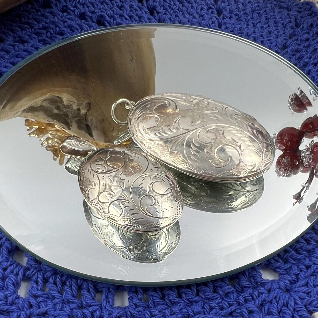 Vintage Lockets Matching Pair Mother & Daughter or Sisters Fern Frond ...