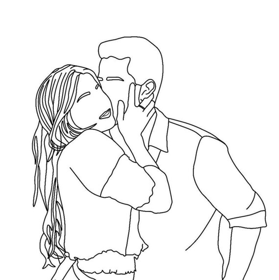 CUSTOM LINE DRAWING From Photo Personalized Drawing Custom | Etsy