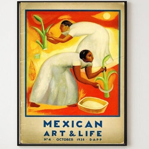 Mexican Art and Life Poster: Woman and Doves Mexico Magazine - Etsy