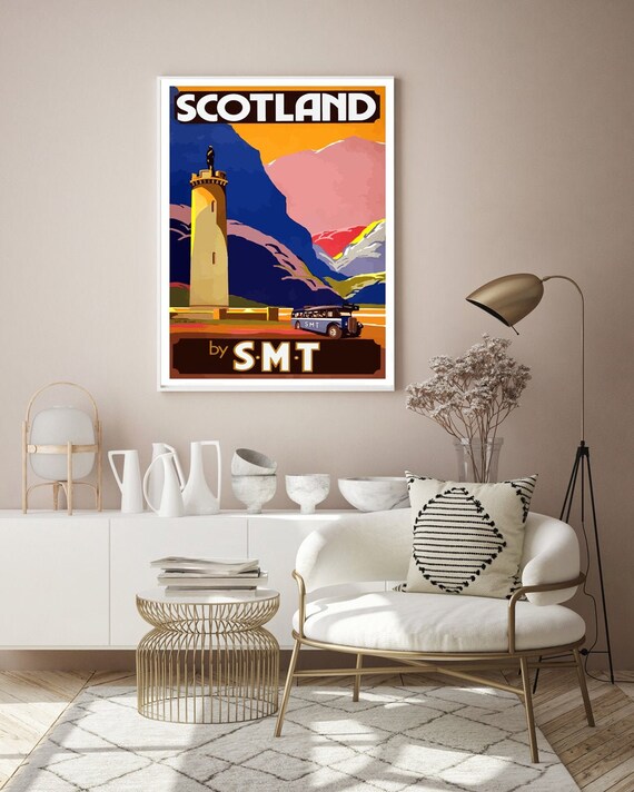 Scotland Scotland poster Scotland travel poster Scotland | Etsy