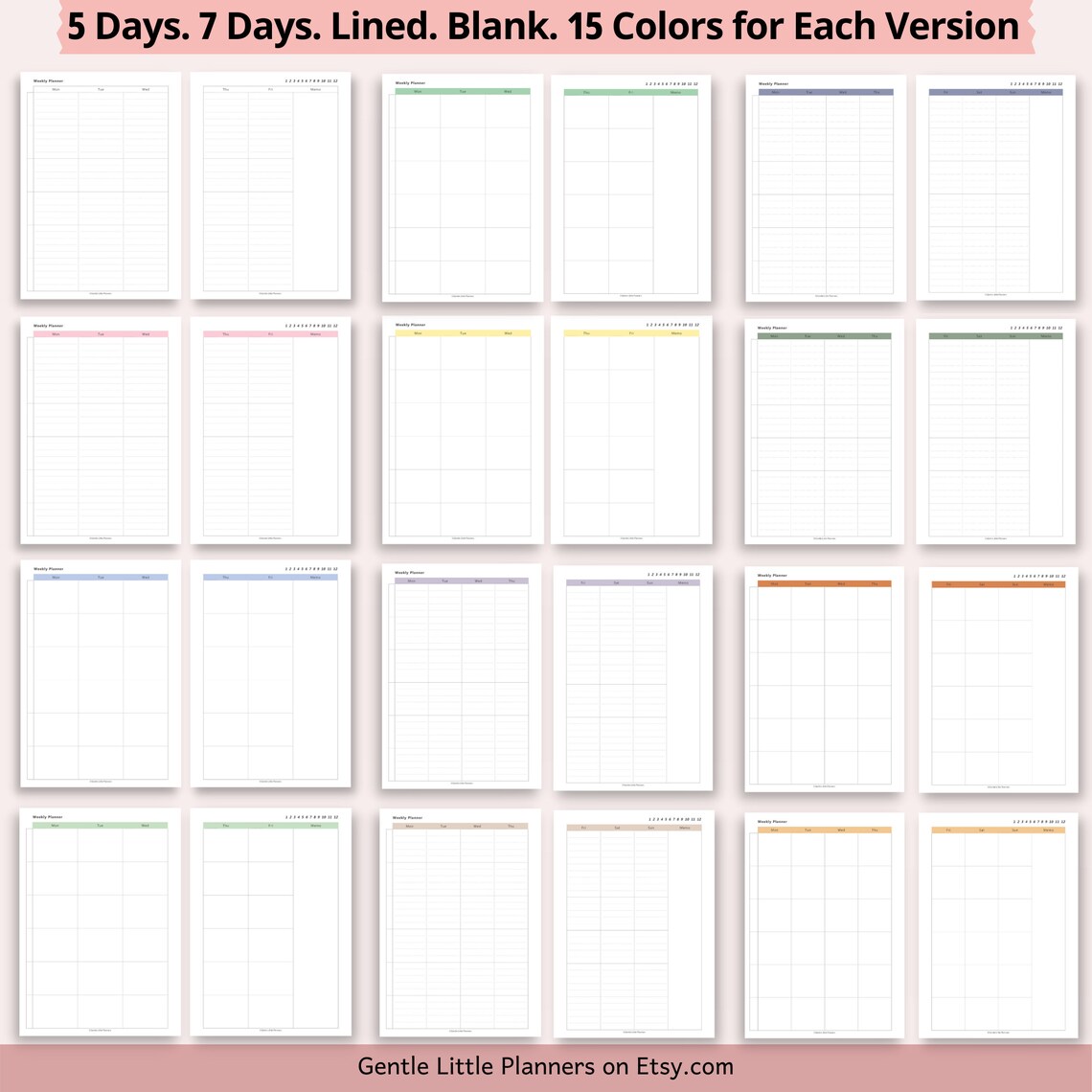 Undated Weekly Planner Printable Subject Planner Teacher - Etsy Hong Kong