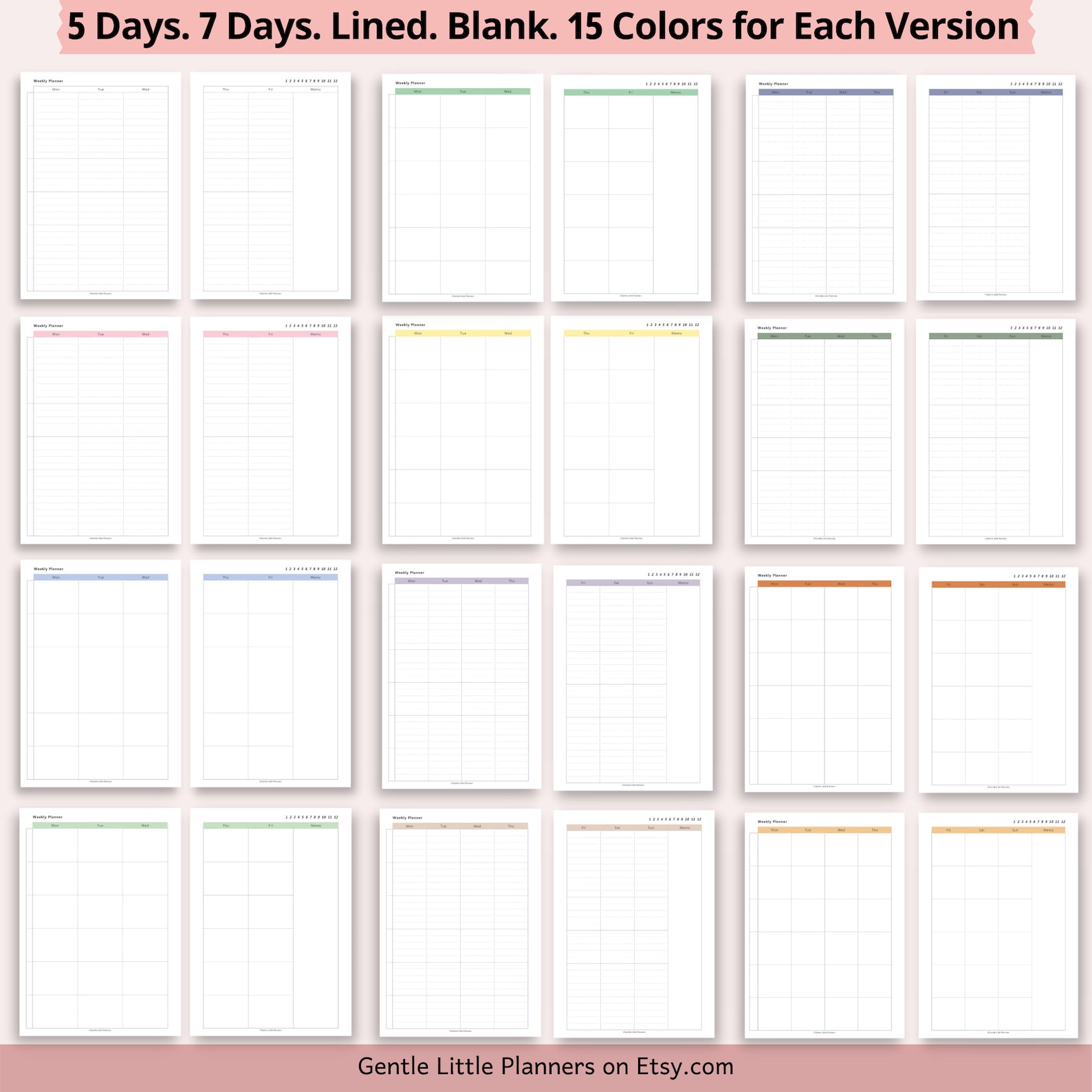 Undated Weekly Planner Printable Subject Planner Teacher - Etsy Hong Kong
