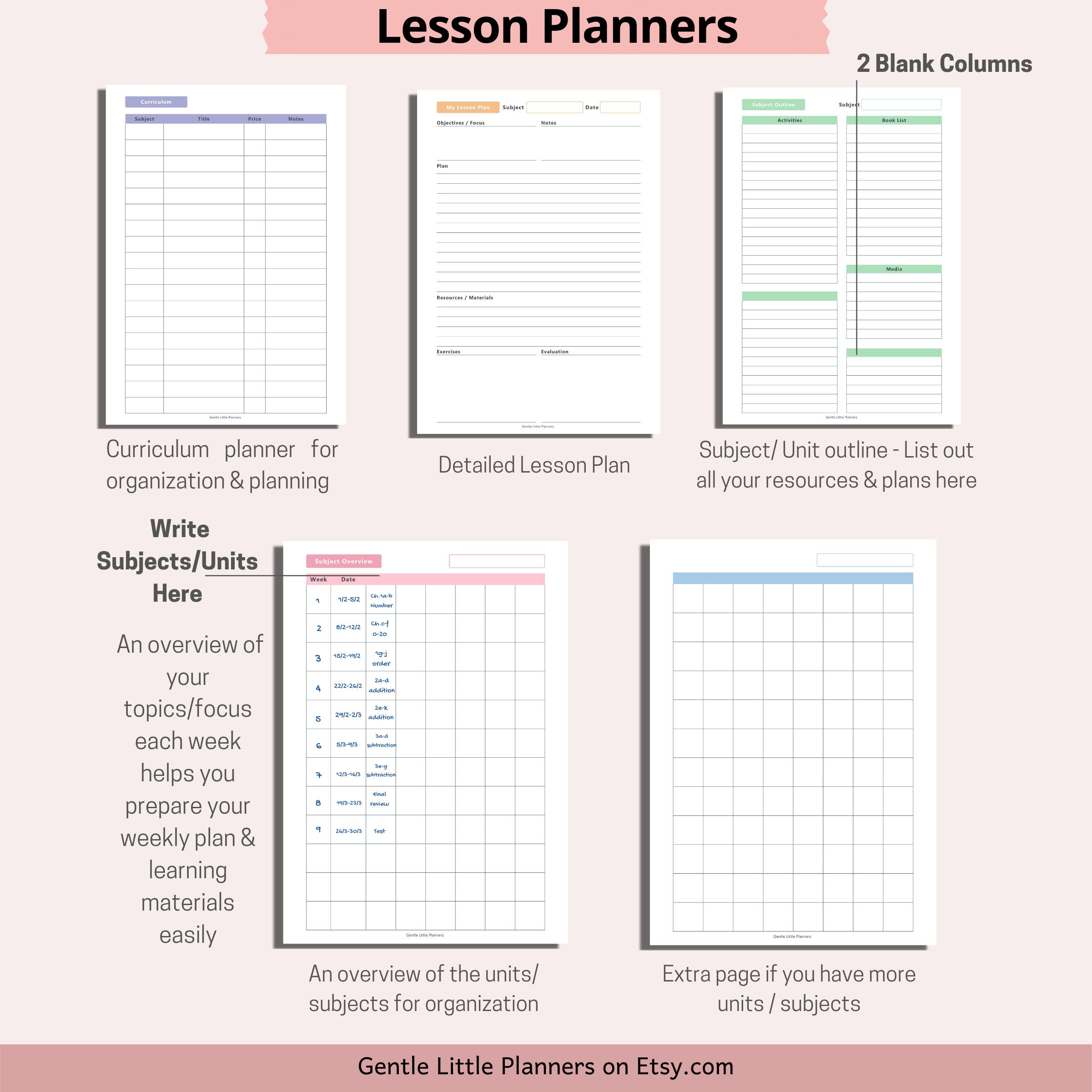 Homeschool Planner Printable Unit Study Planner Subject | Etsy