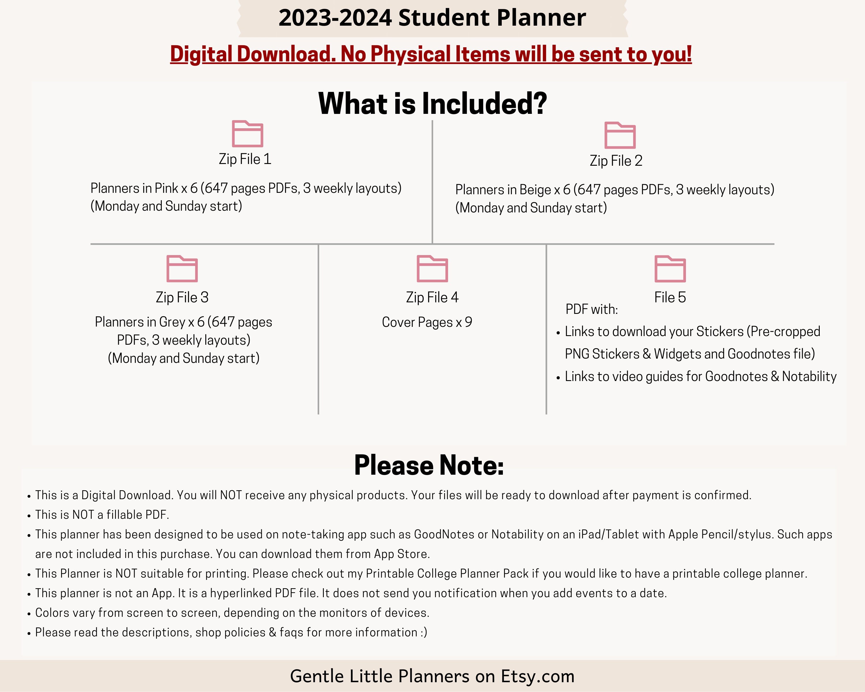 2023 2024 Digital Student Planner, Mid Year Academic Planner, College ...