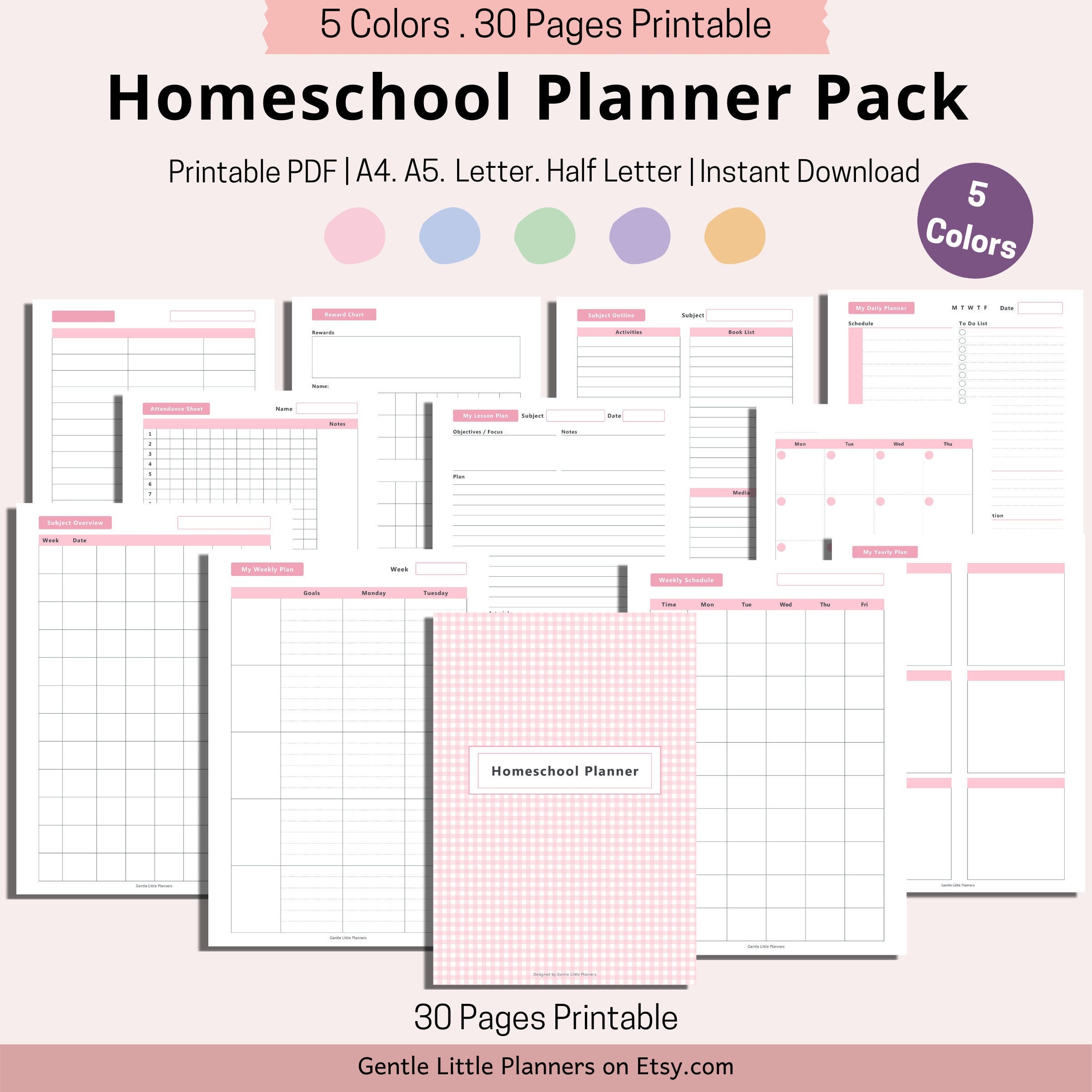 Homeschool Planner Printable Unit Study Planner Subject | Etsy