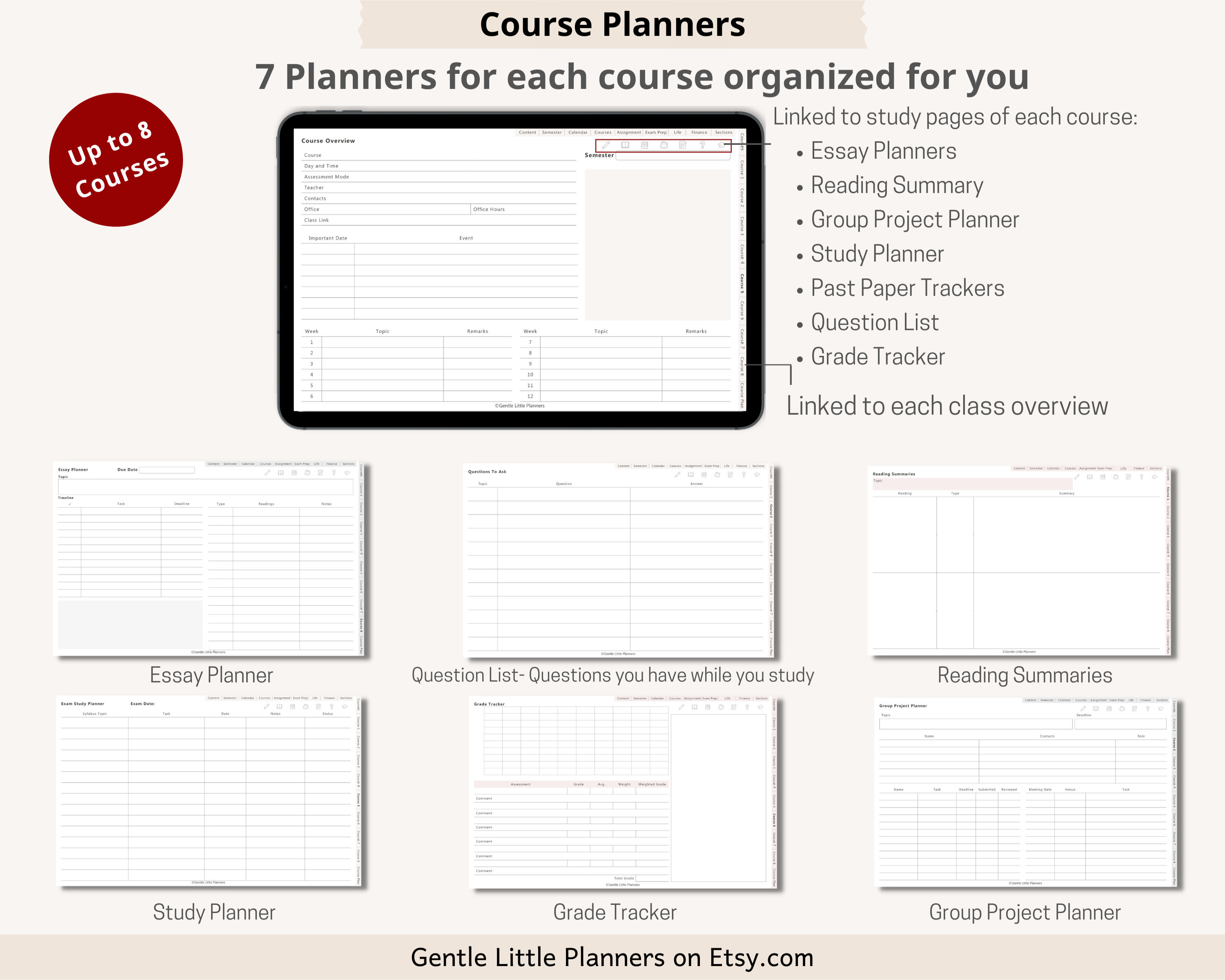 2024 Digital Student Planner, College Academic Planner Links to Google ...