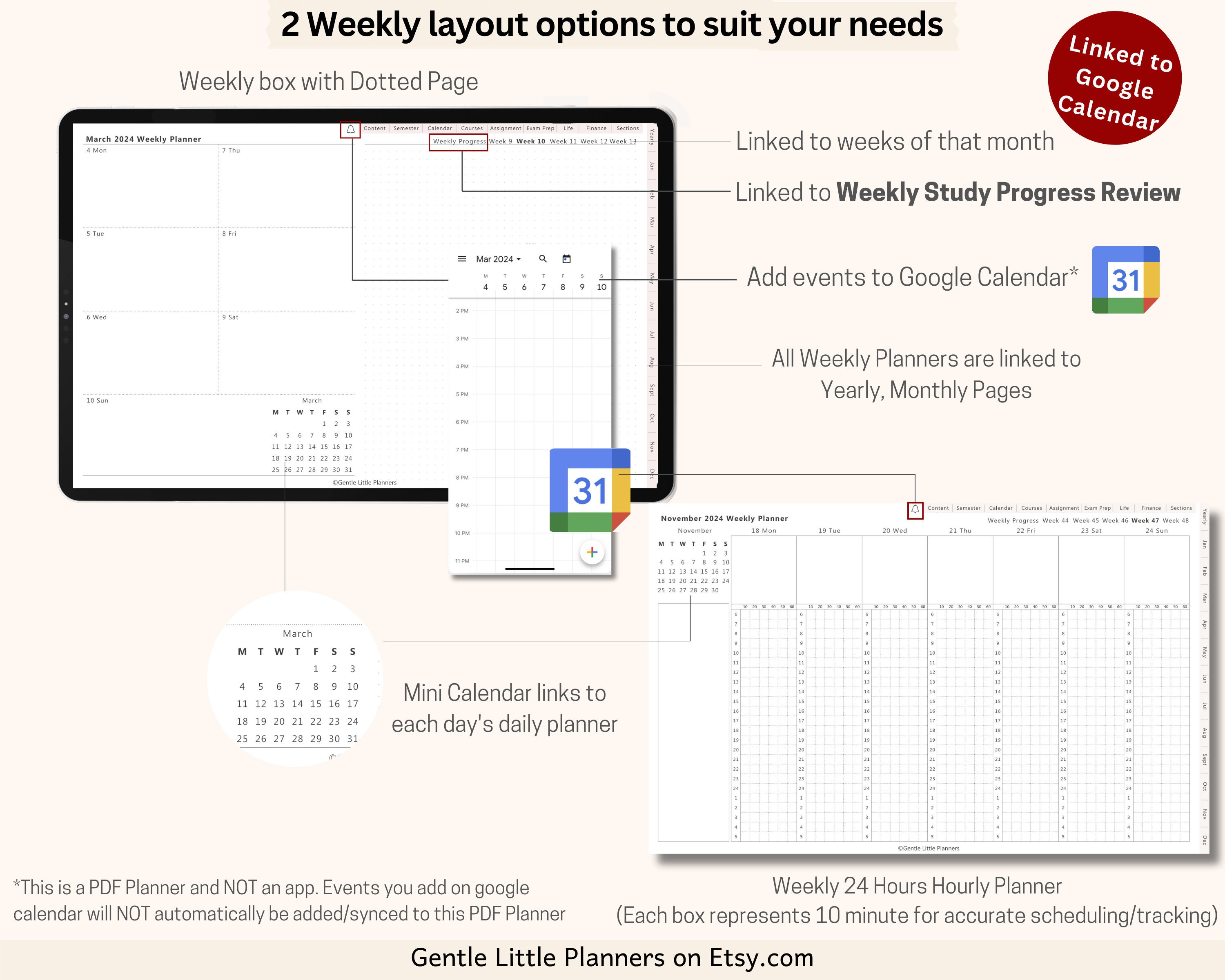 2024 Digital Student Planner, College Academic Planner Links to Google ...