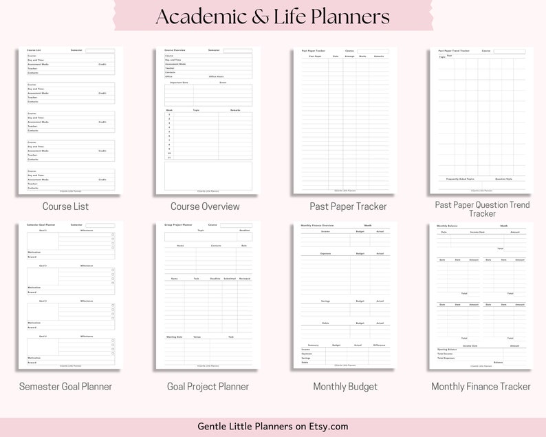 2023 2024 Student Planner Printable Academic Planner College - Etsy