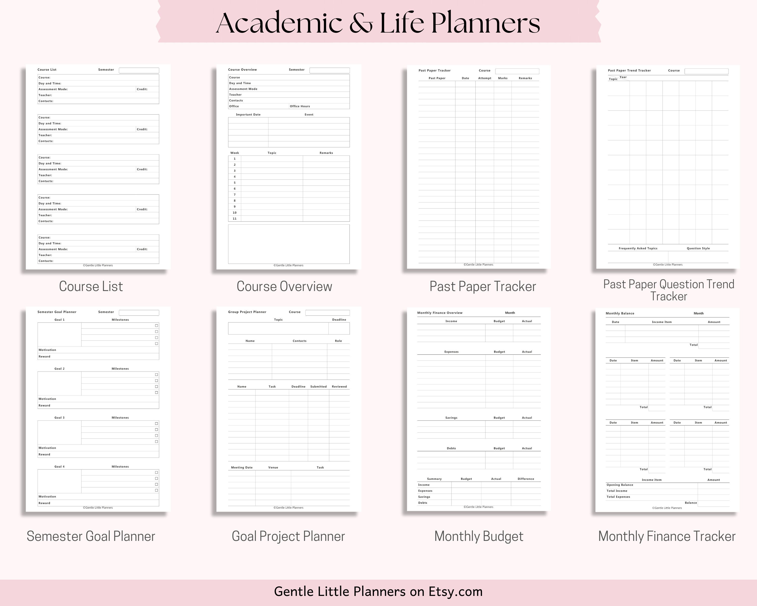 2023 2024 Student Planner Printable Academic Planner College - Etsy