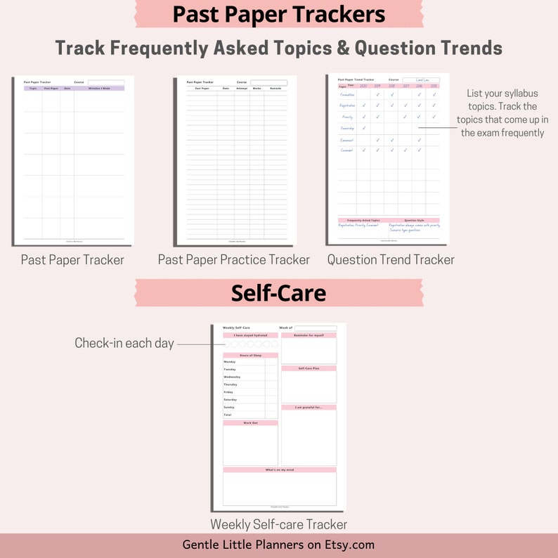Exam Study Planner Printable, College Student Planner, Academic Planner ...