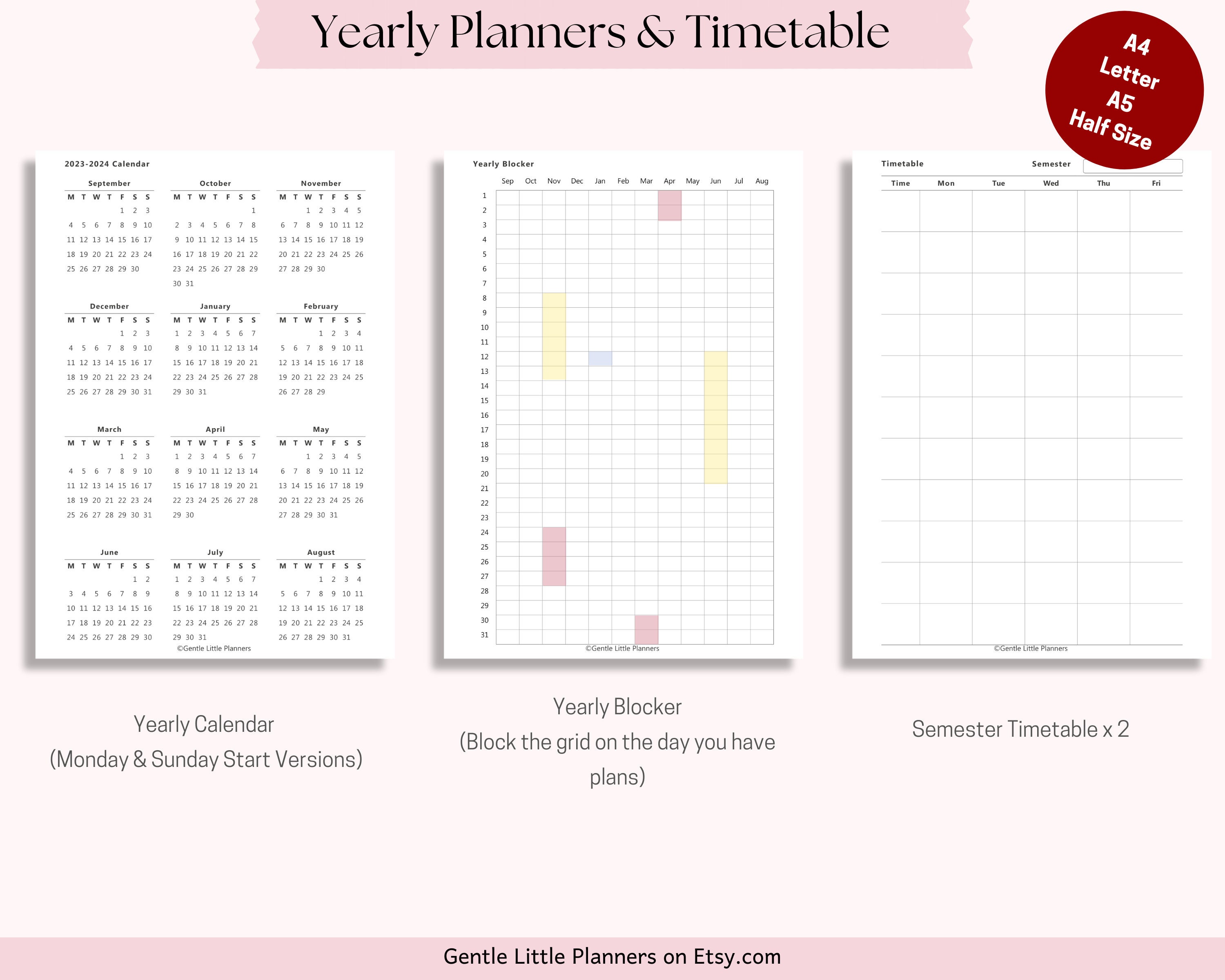 2023 2024 Student Planner Printable Academic Planner College - Etsy