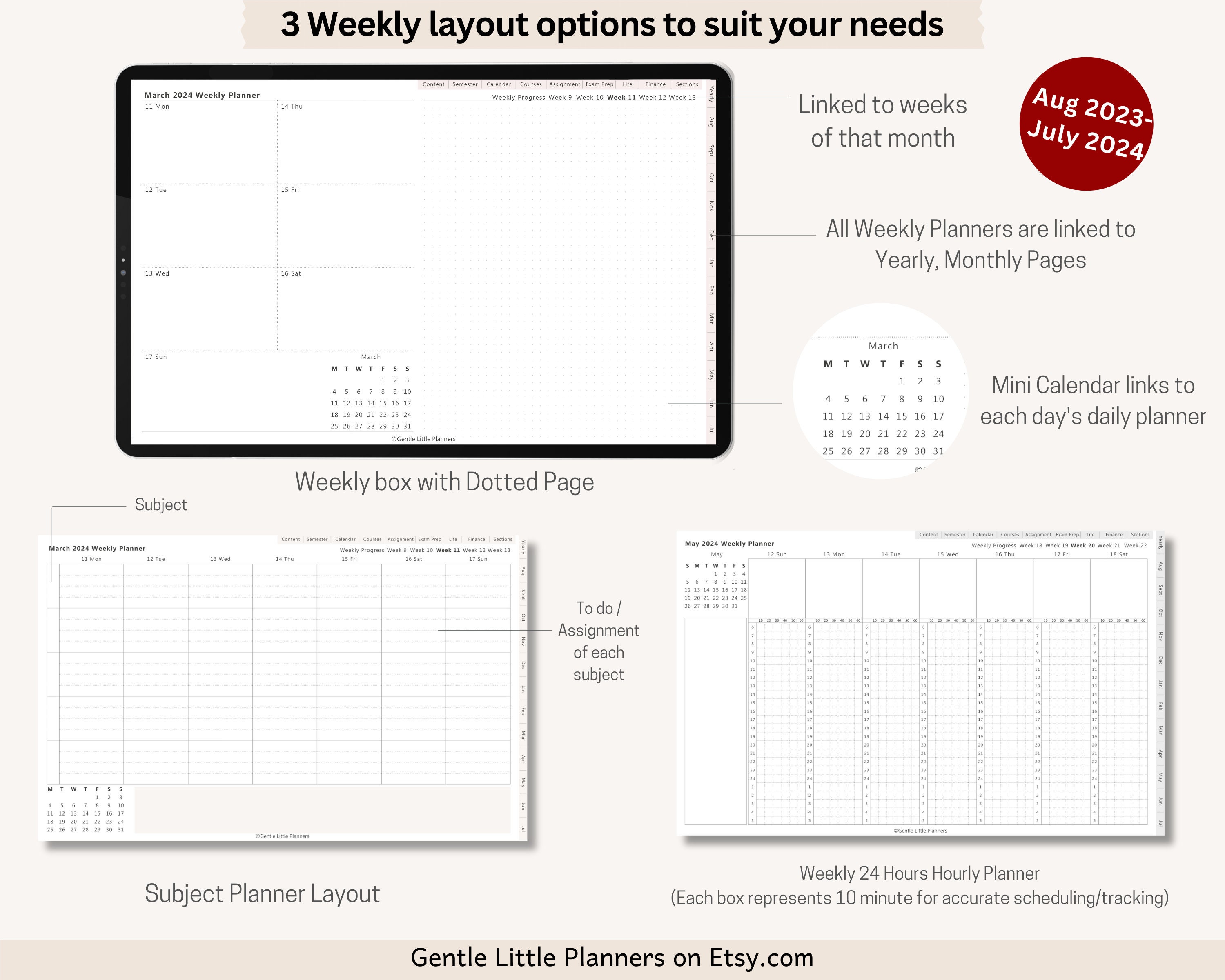2023 2024 Digital Student Planner, Mid Year Academic Planner, College ...