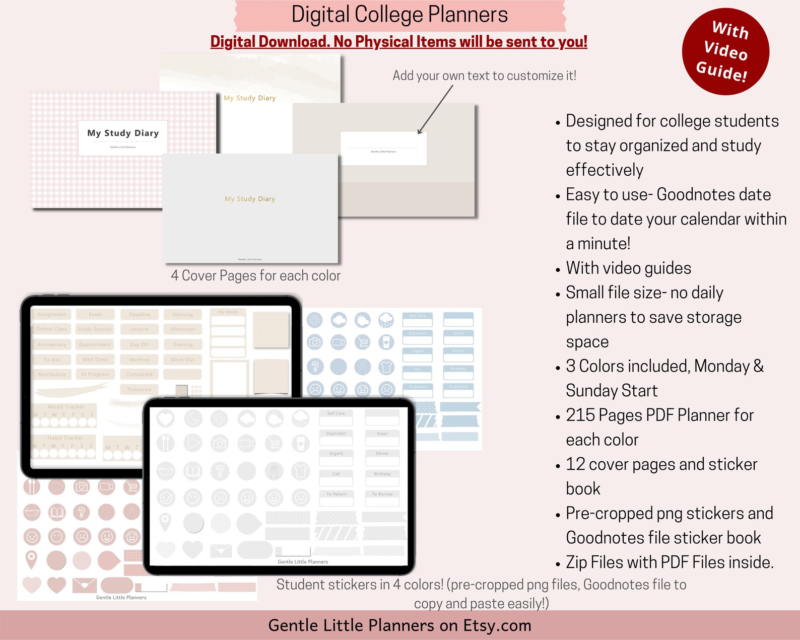 Digital Student Planner College Student Planner Academic - Etsy Hong Kong