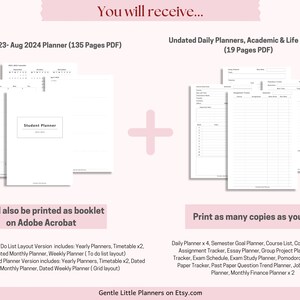 2023 2024 Student Planner Printable Academic Planner College - Etsy