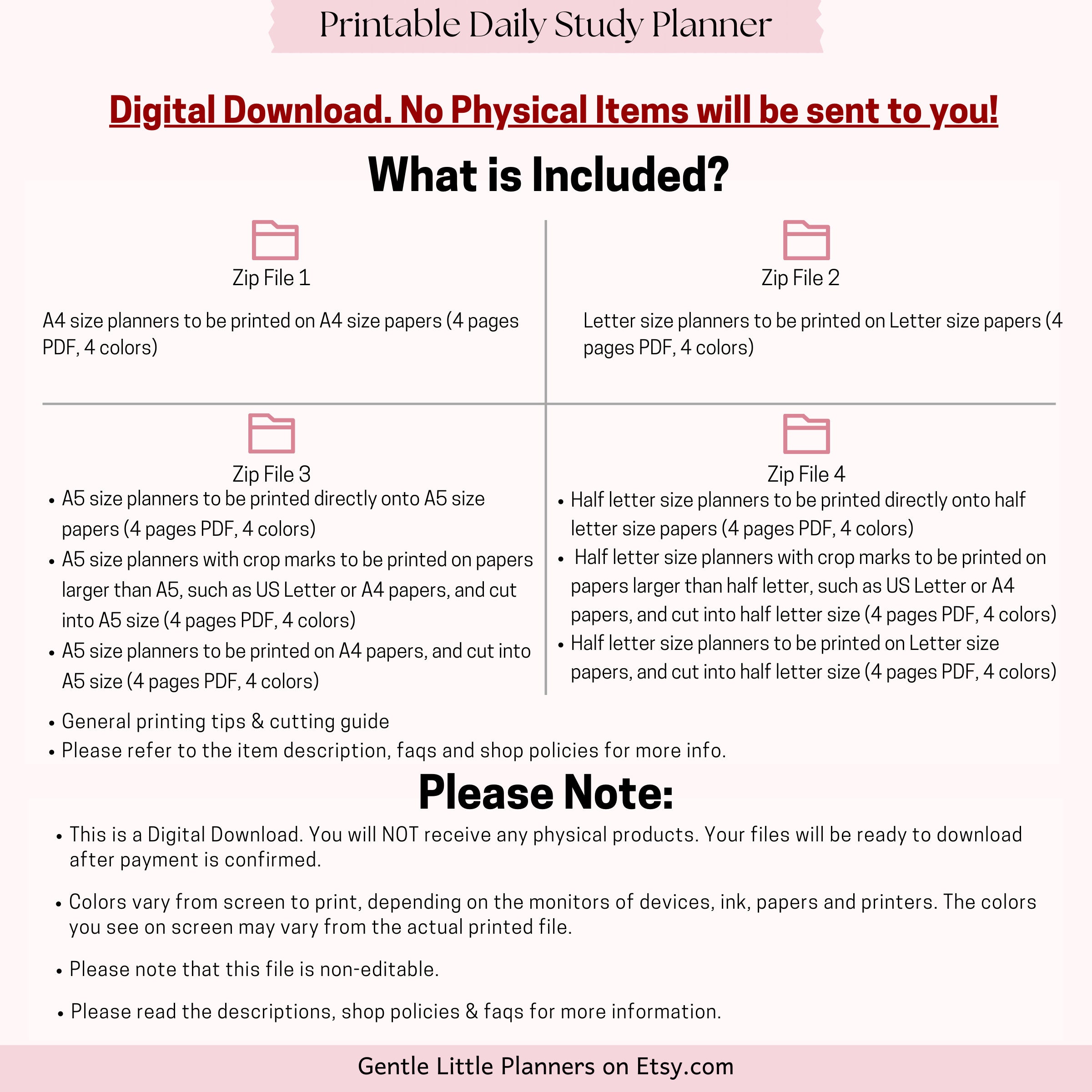 DAILY Study Planner Printable Exam Planner College Student Planner 10 ...