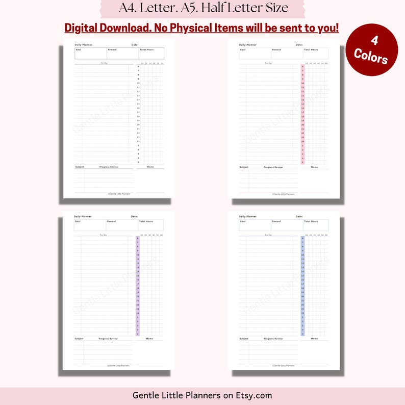 DAILY Study Planner Printable Exam Planner College Student Planner 10 ...