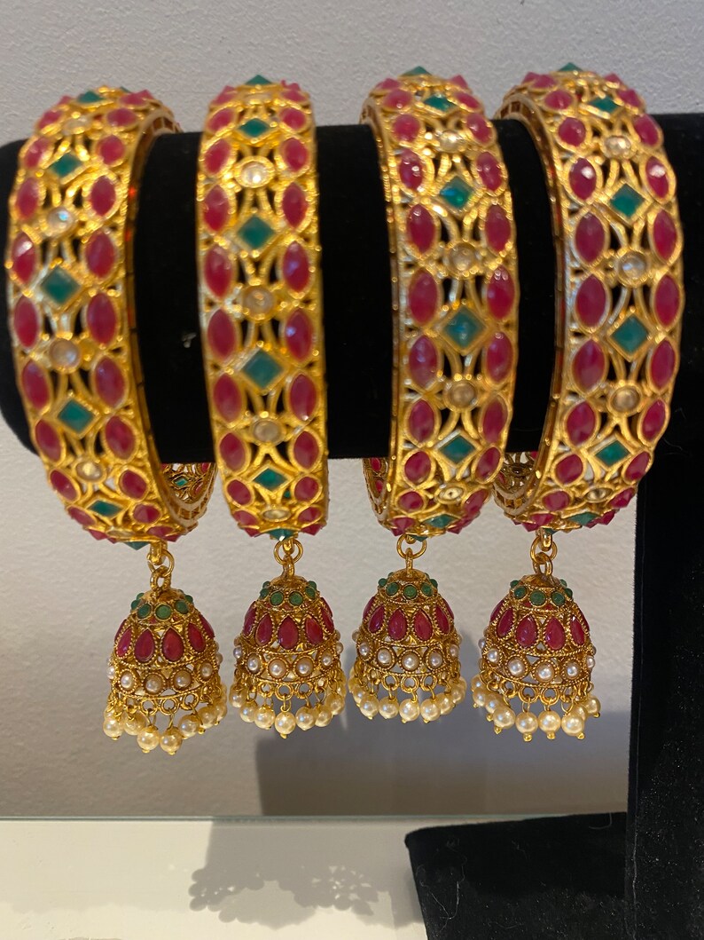 Bangle Set Antique Gold Bangles Gold Bangles Indian Bangle Set Asian ...