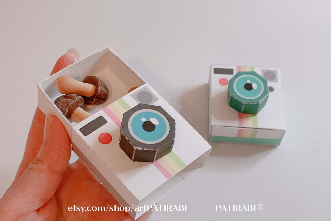 2 Polaroid Camera Miniature Paper craft Template 3D | Etsy