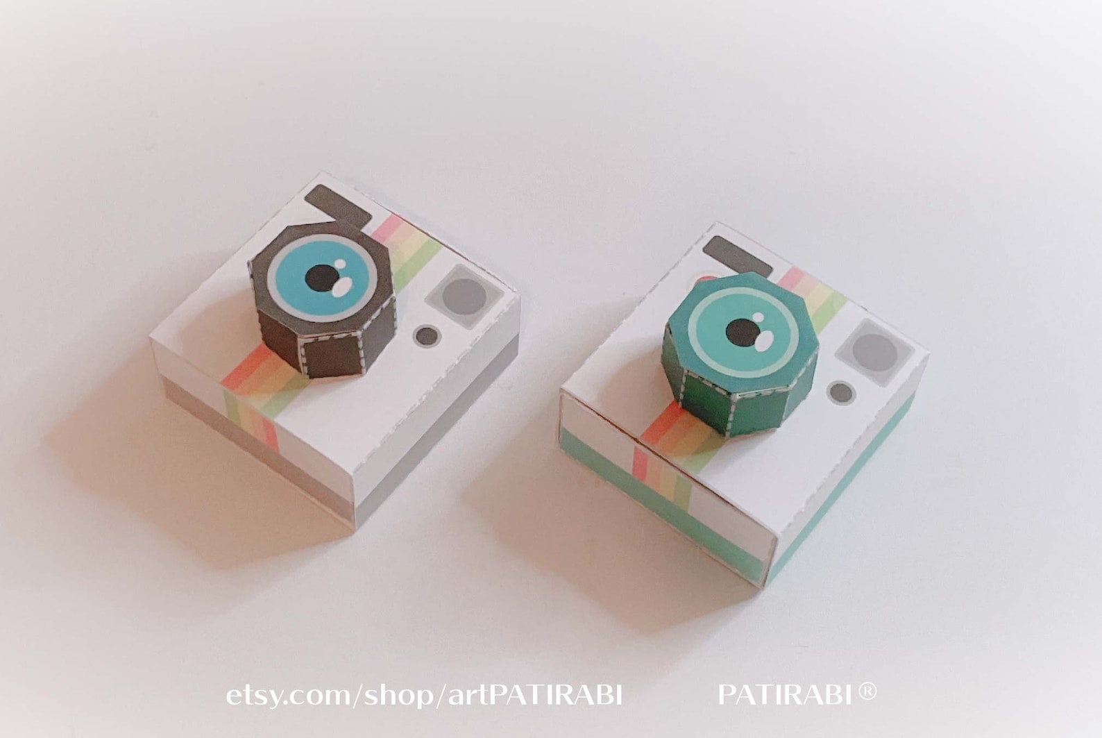 2 Polaroid Camera Miniature Paper craft Template 3D | Etsy