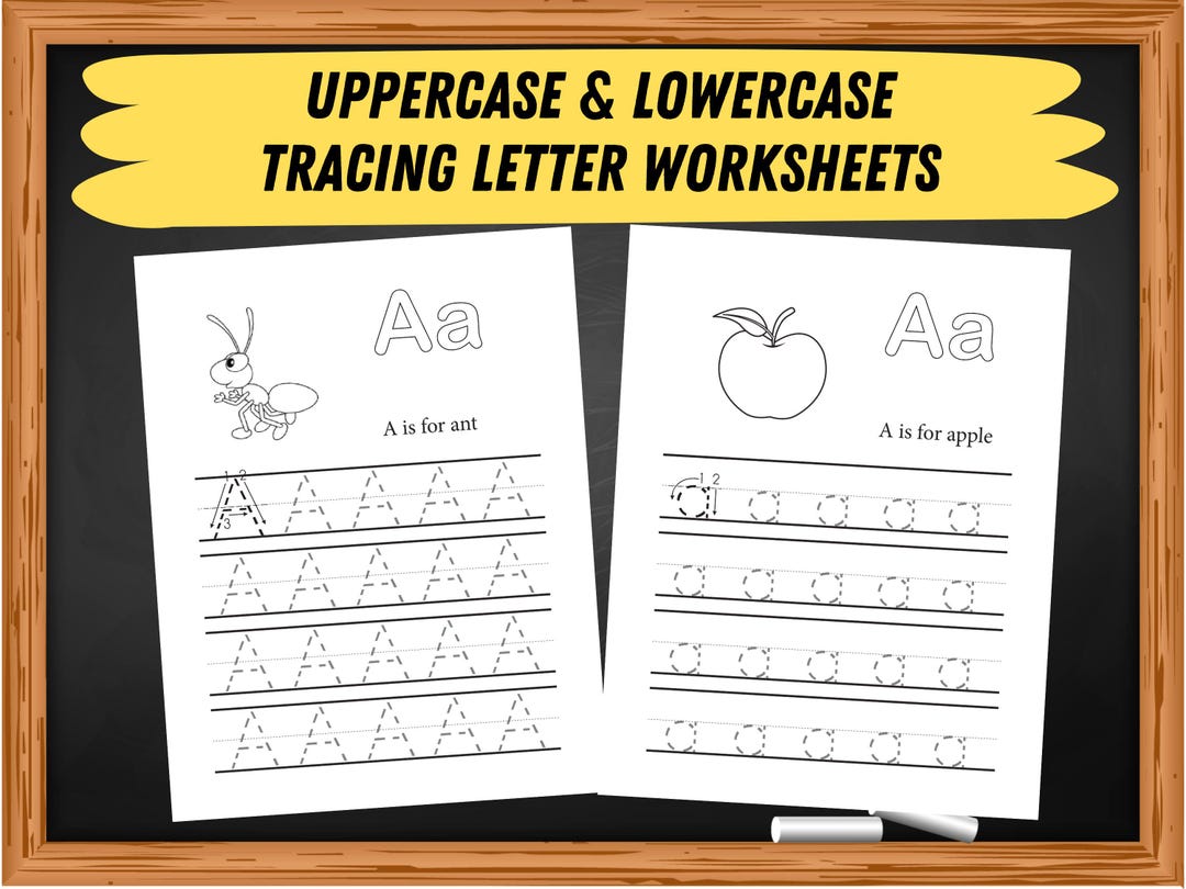 Uppercase Lowercase Tracing Letter Worksheets, Basic Letter Tracing ...